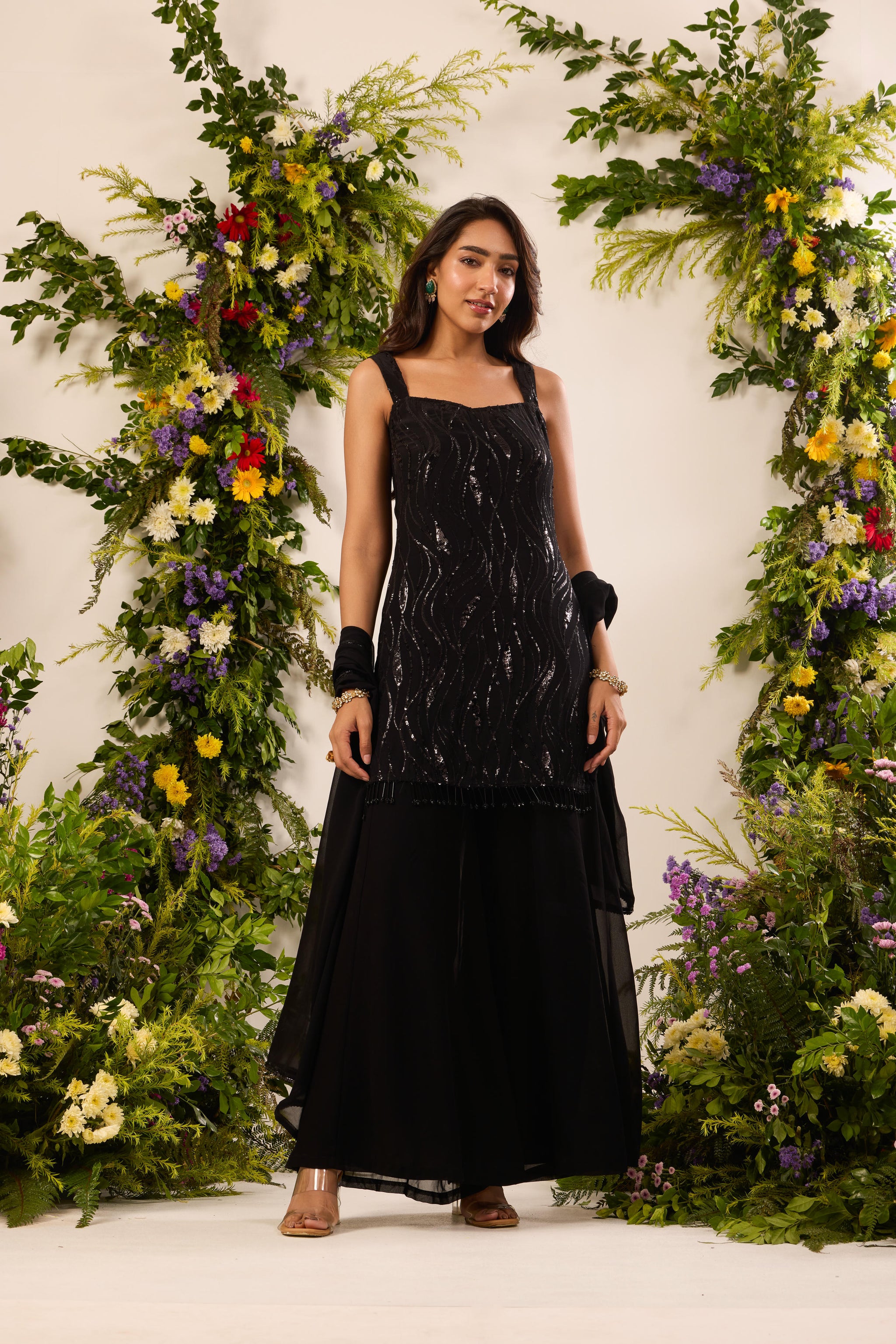 Mastaani Black Shine Kurta Set