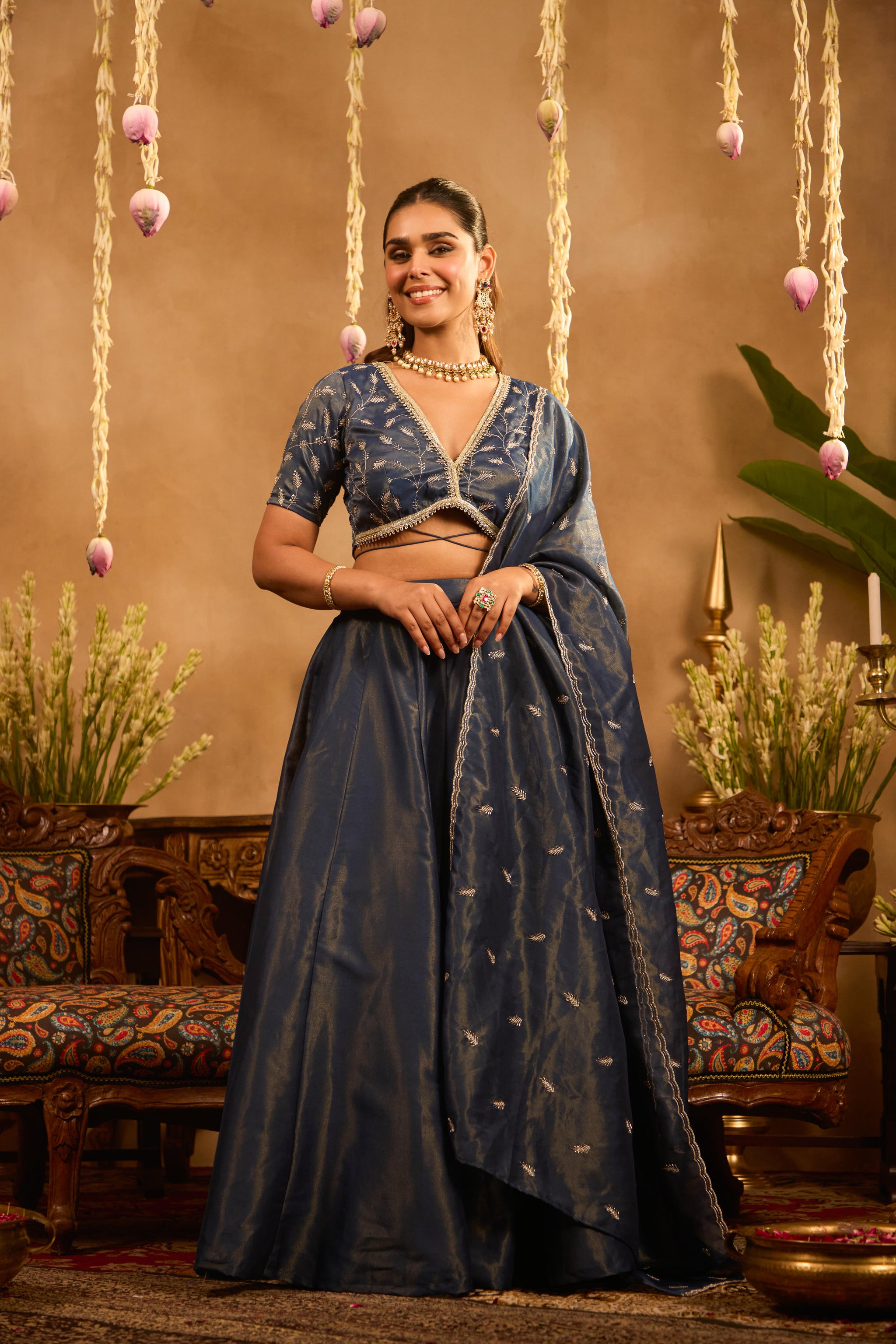 Mastaani Midnight Blue Signature Lehenga Set