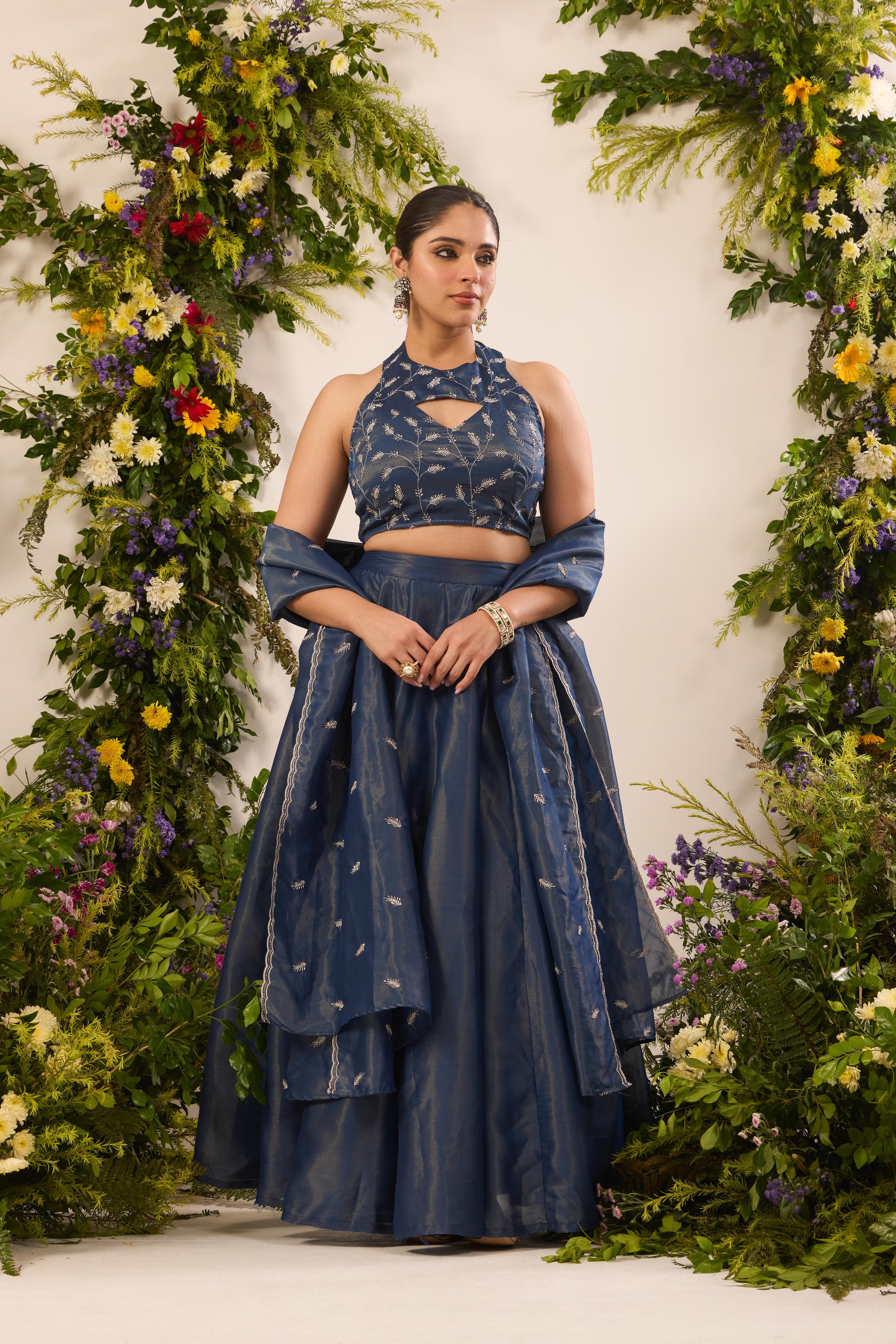 Mastaani Midnight Blue Majestic Lehenga Set