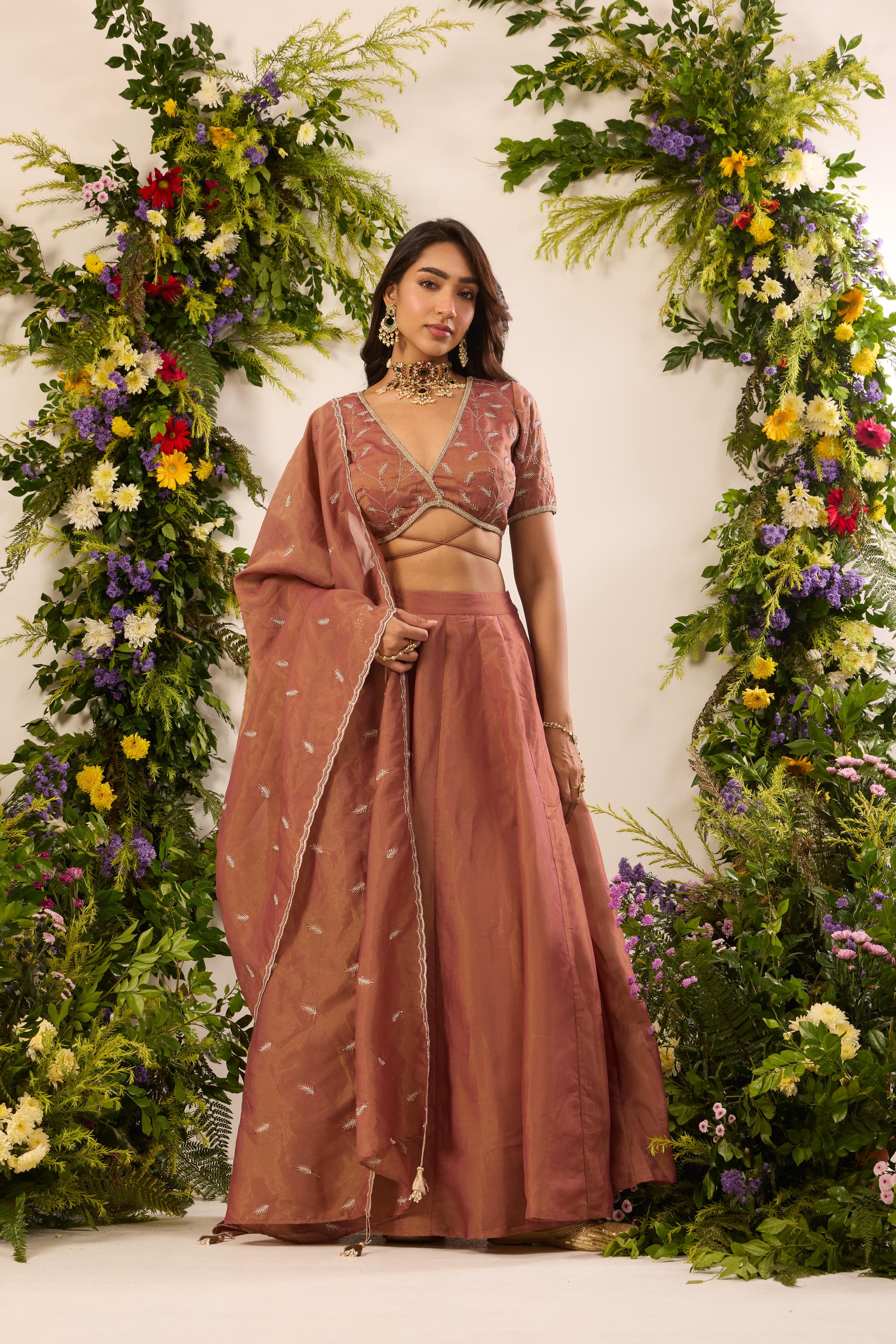 Mastaani Cinnamon Sheen Lehenga Set