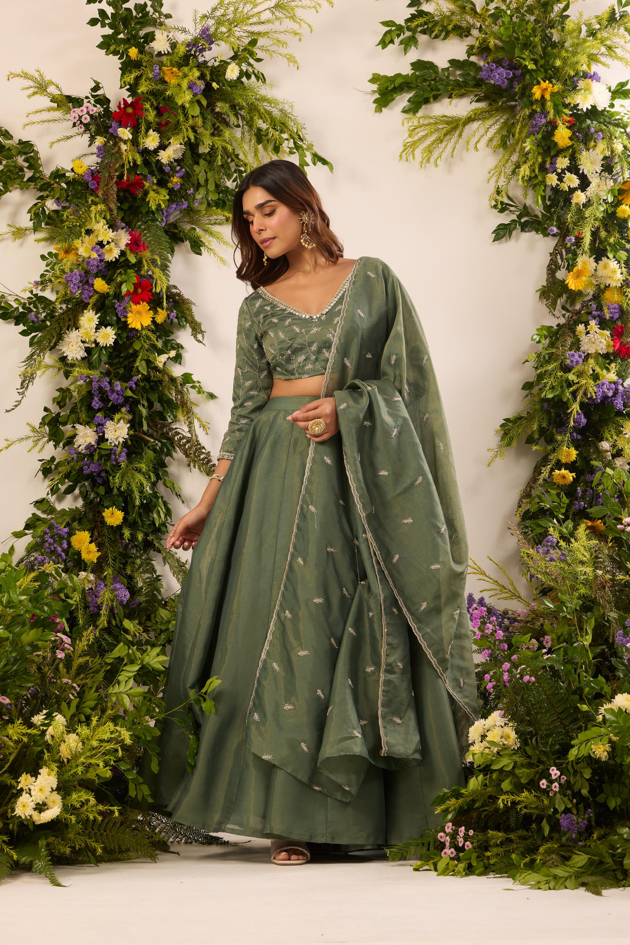 Mastaani Fern Green Lehenga Set