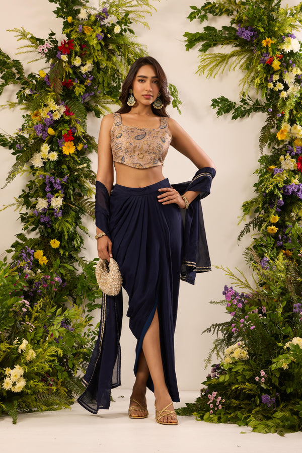 Mastaani Midnight Navy Drape Set